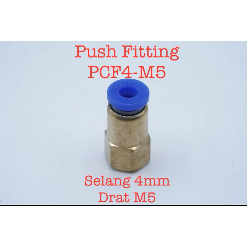 Jual PCF4-M5 Pneumatic Nepel Fitting Lurus Selang 4mm Drat Dalam M5 ...