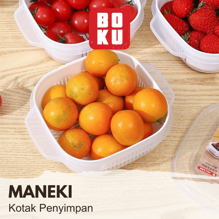 Jual |BOKU| MANEKI Food Storage Sayur Buah Minimalis Kotak Makanan ...