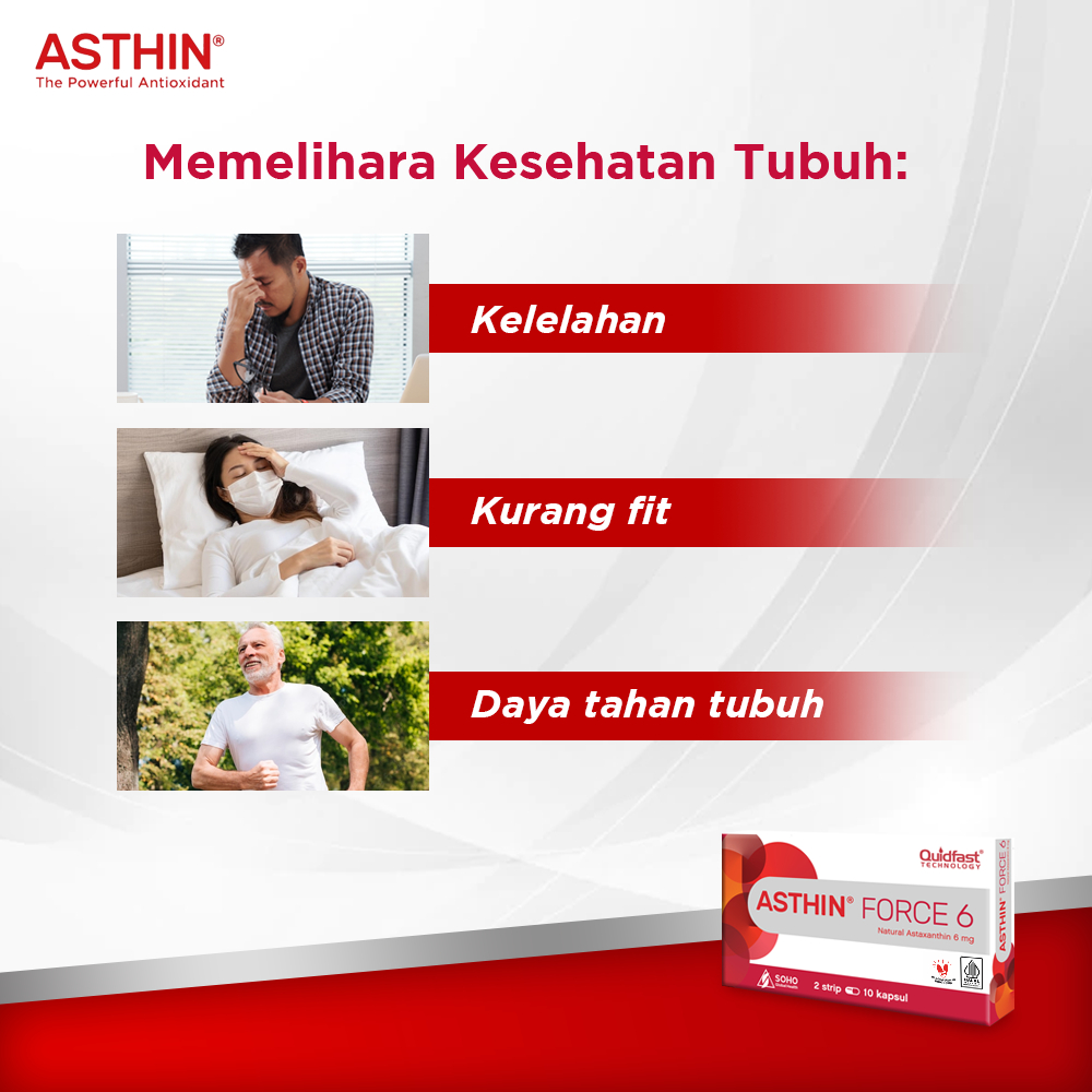 Jual Asthin Force 6 Suplemen Antioksidan + Healthy Skin isi 1 Strip @10 ...
