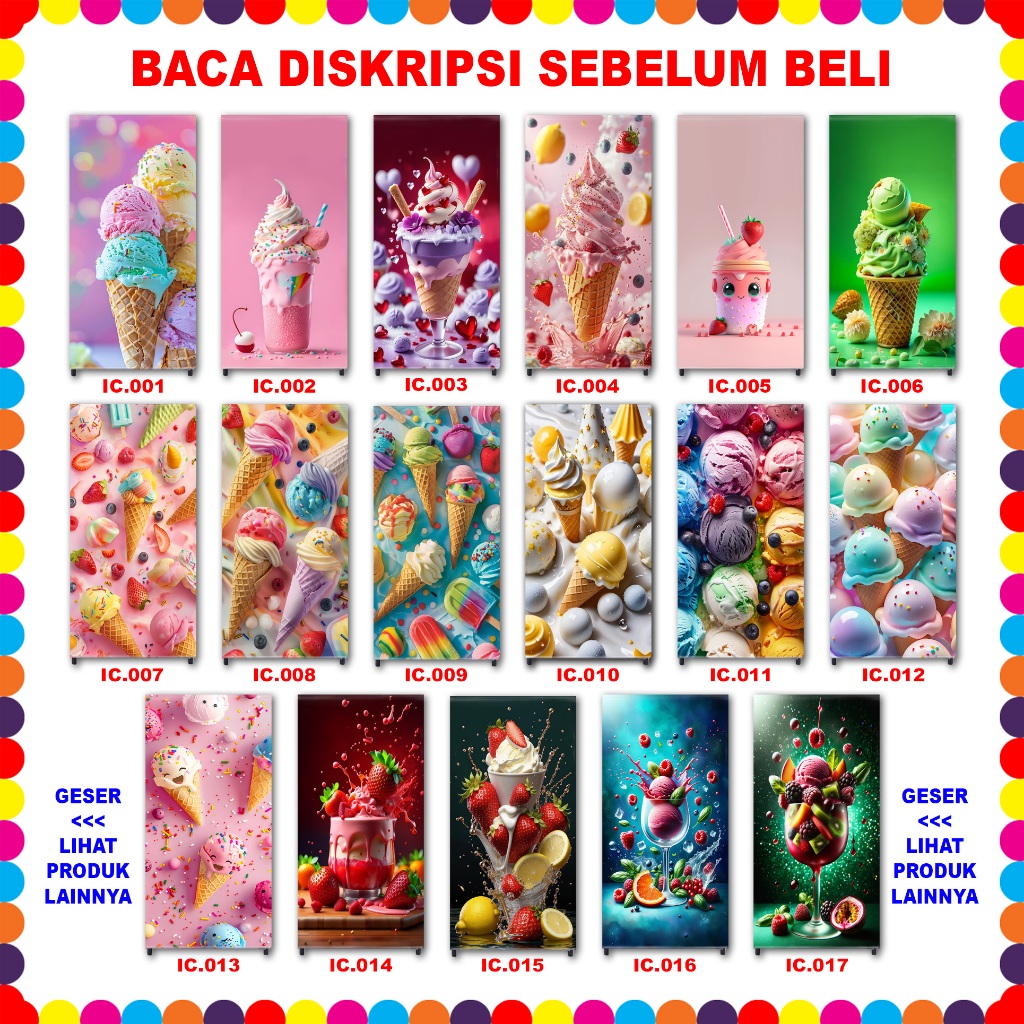 Jual STIKER KULKAS MOTIF ICE CREAM | Shopee Indonesia