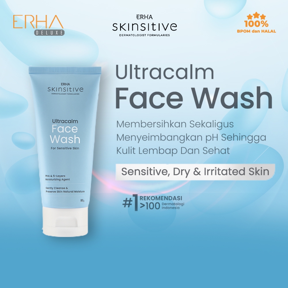 Jual ERHA Skinsitive Ultracalm Face Wash 80g - Sabun Wajah Sensitif & Aman untuk Semua Jenis ...