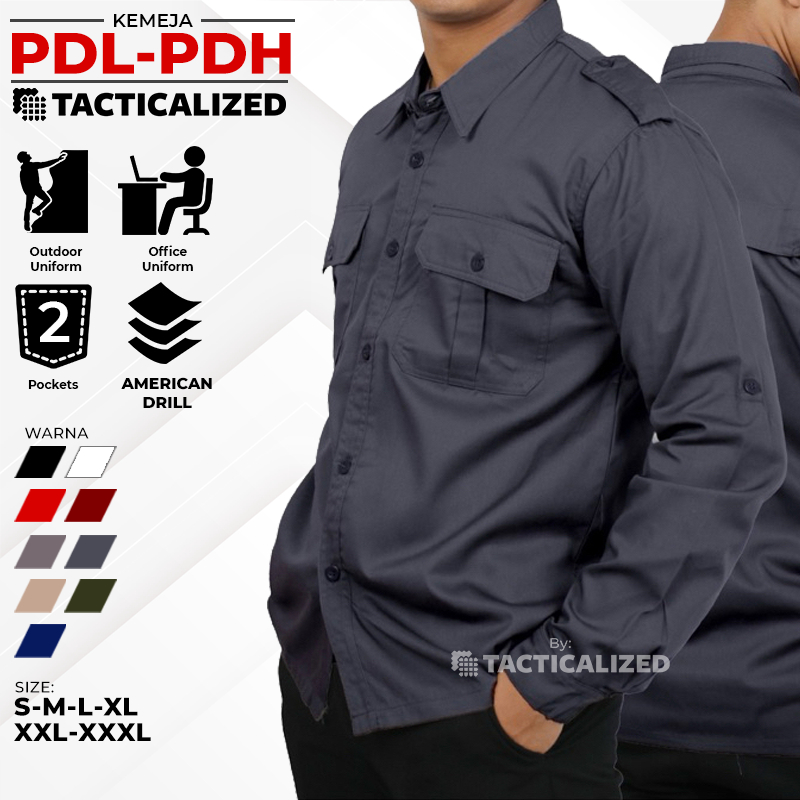 Jual Kemeja Tactical PDL/PDH Lengan Panjang Bahan AMERICAN DRILL ...