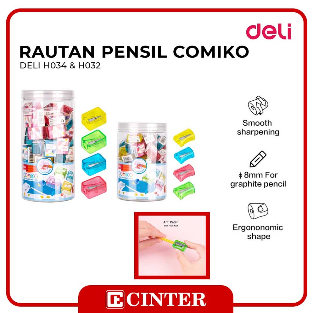 Jual DELI - PERUNCING / PERAUT PENSIL COMIKO H034 & H032 | Shopee Indonesia