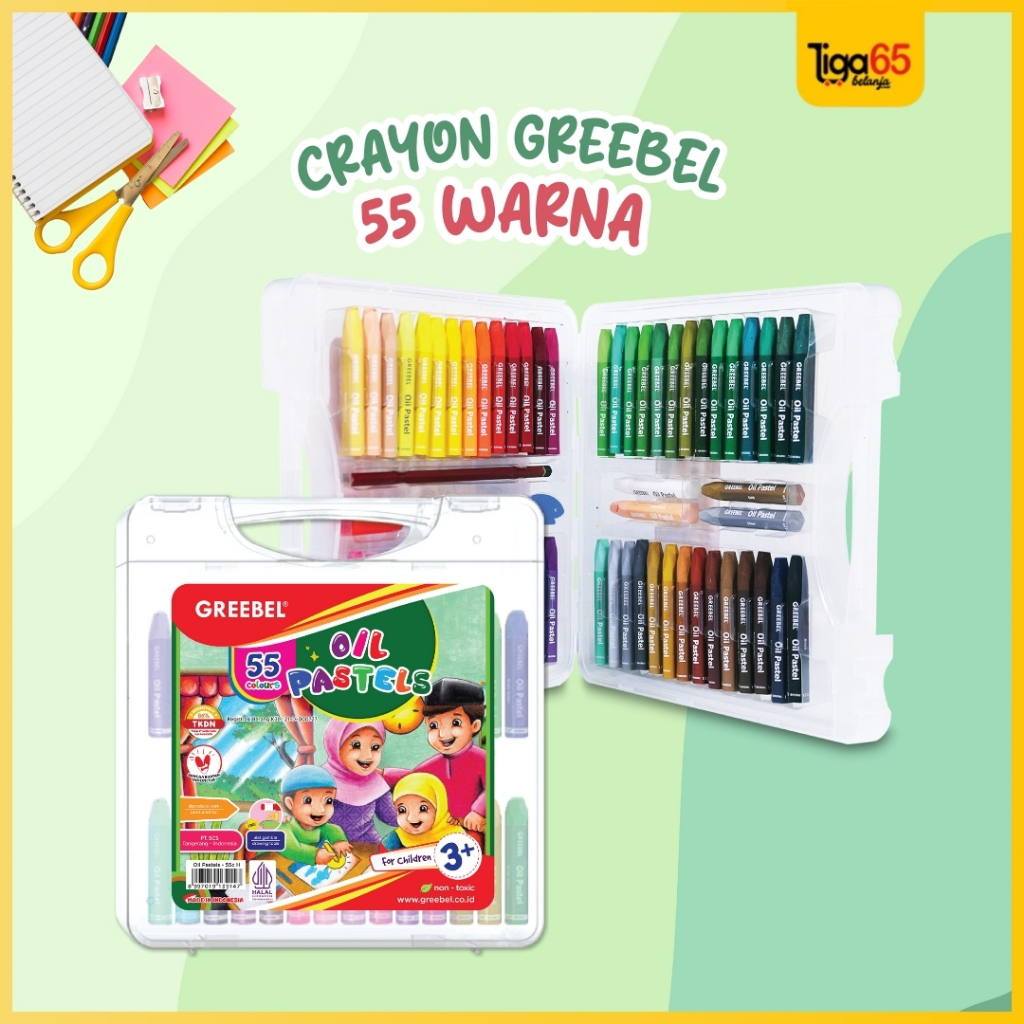 Jual Greebel Crayon Krayon 55 Warna Halal | Crayon Oil Pastel Halal 55 ...