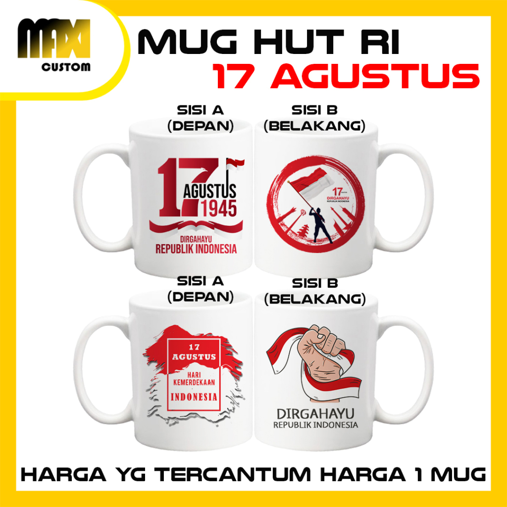 Jual MUG HUT RI / MUG KEMERDEKAAN / MUG 17 AGUSTUS / GELAS 17 AGUSTUS ...