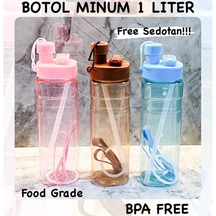 Jual Botol Minum BPA Free Sedotan 1 Liter | Shopee Indonesia