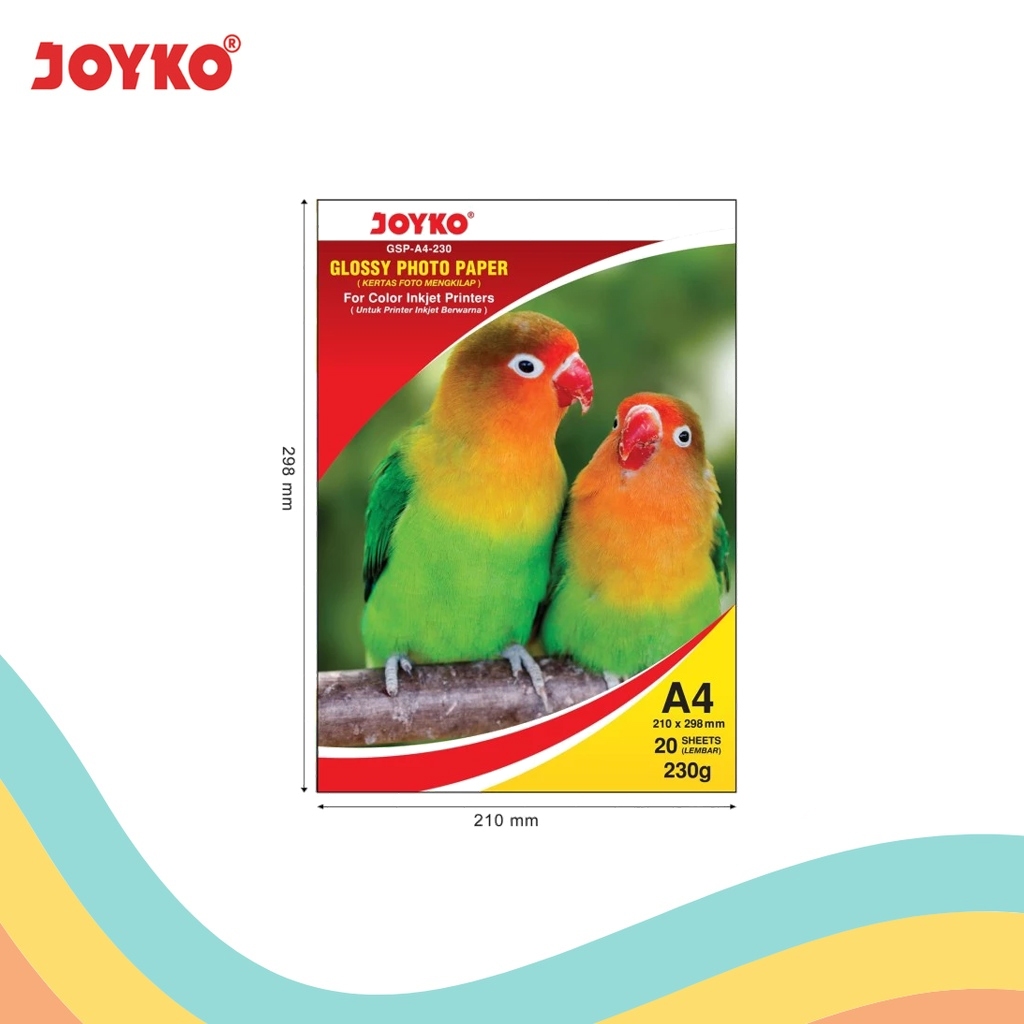 Jual GLOSSY PHOTO PAPER JOYKO A4 230 GR (1 PACK) | Shopee Indonesia