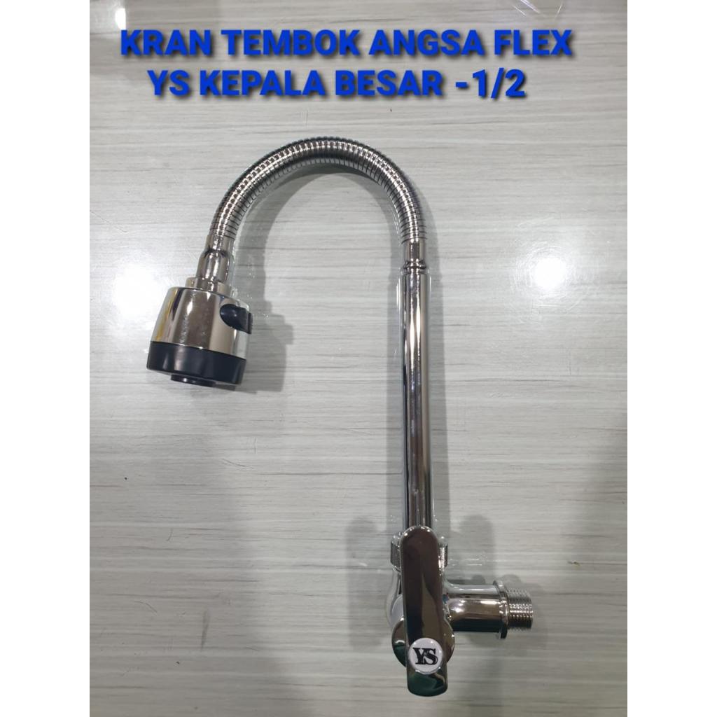 Jual KERAN TEMBOK ANGSA FLEXIBEL STAINLESS YS KEPALA BESAR 1/2" / KRAN ...