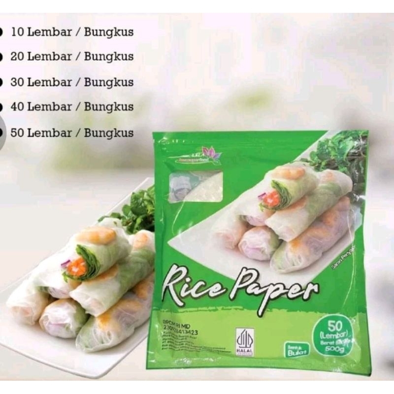 Jual Rice Paper // Untuk Membuat Samyang Roll // spring roll // Isi 10 ...