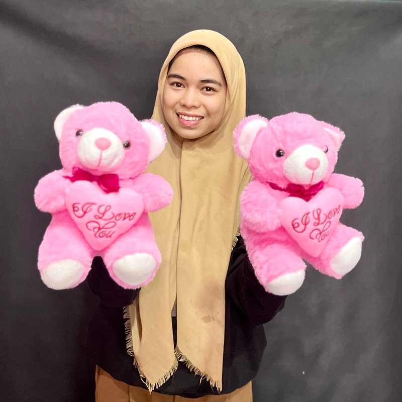 Jual Boneka beruang teddy bear pink love duduk lucu boneka karakter ...