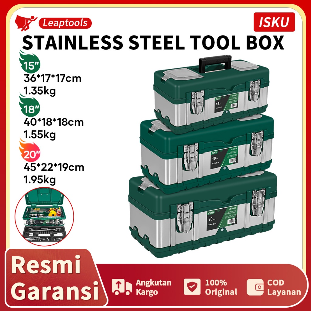 Jual ISKU Tool Box 15/18/20 Besi Baja Kotak Perkakas Besar 20inch ...