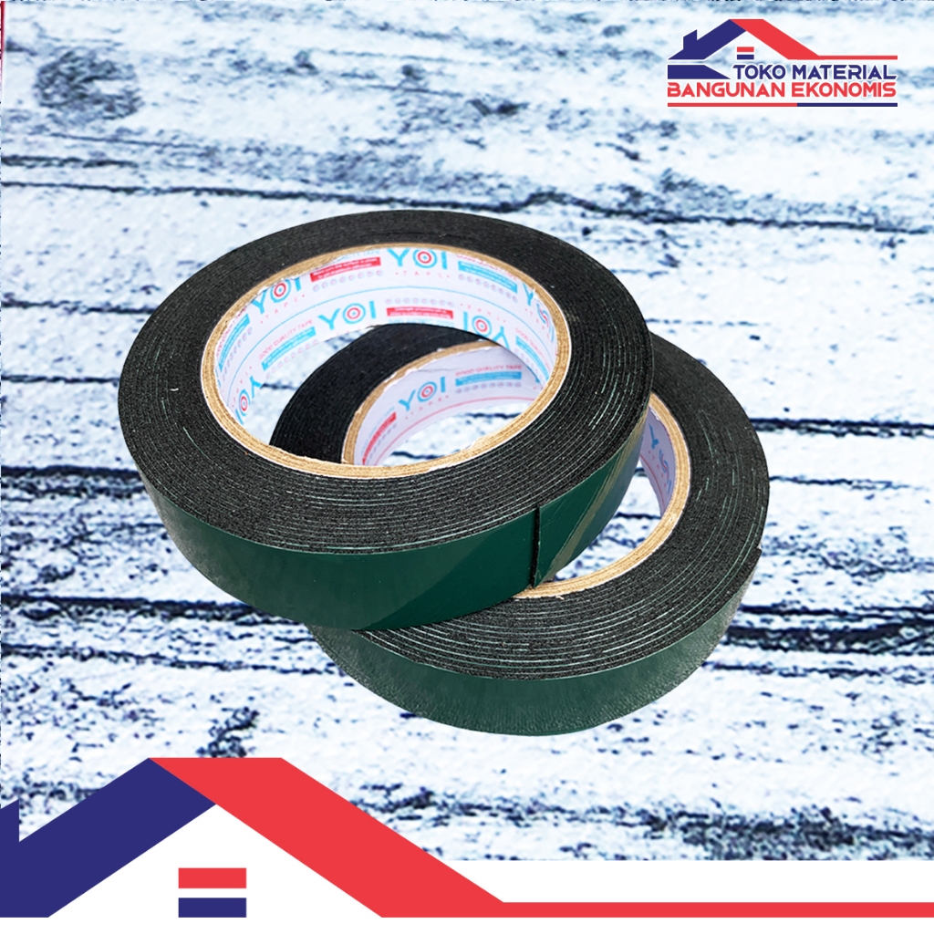 Jual Double Tape PE Foam Green Lakban Busa Hijau Isolasi Bolak Balik 24mm 5m | Shopee Indonesia