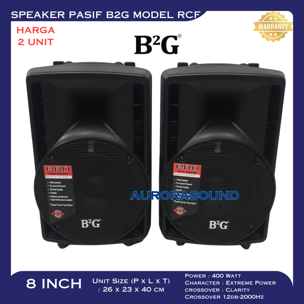 Jual SPEAKER PASIF B2G 8 INCH 2 UNIT BOX FIBER MODEL RCF IMPORT ORIGINAL GARANSI | Shopee Indonesia