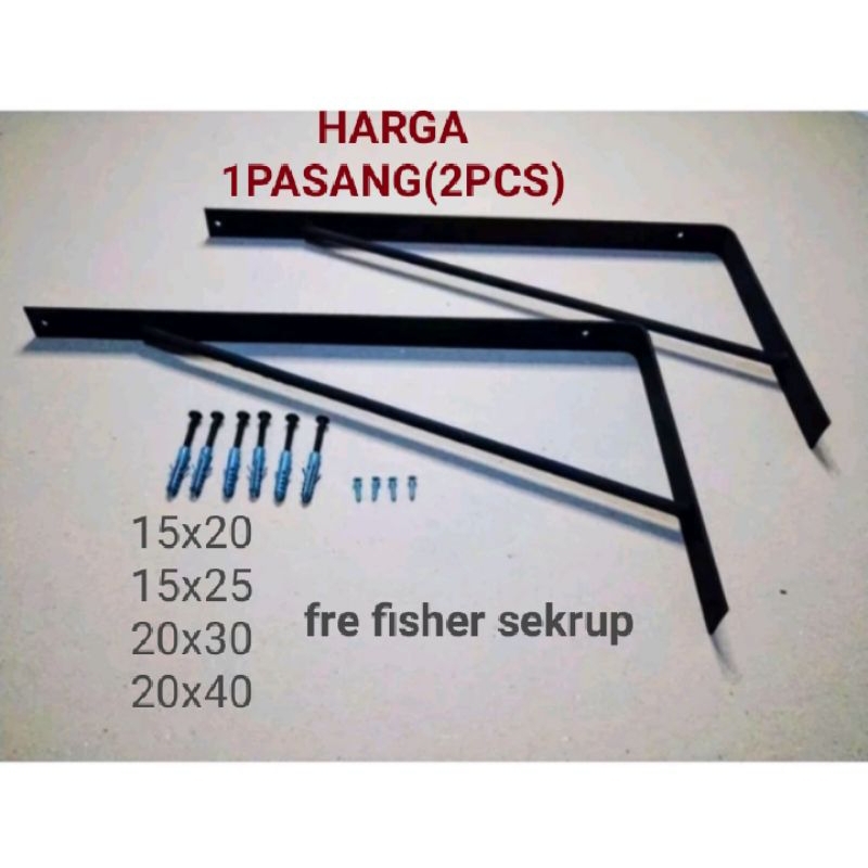Jual rak besi siku penyangga rak dinding 20x40cm 2PCS(1pasang) | Shopee ...