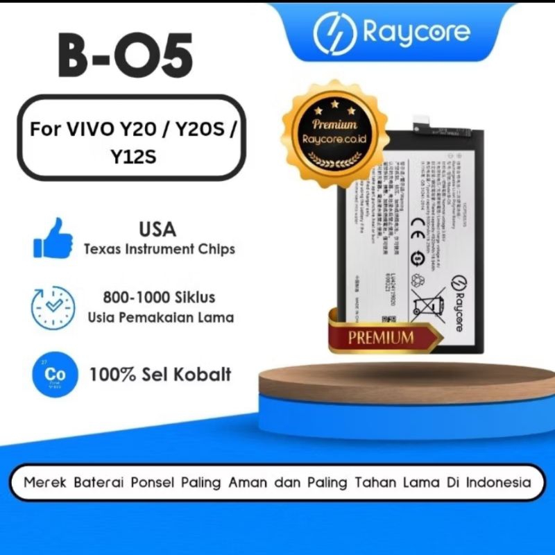 Jual Baterai Raycore Vivo Y20/Y20s/Y12s B-O5 Batt LI-ON Cell Vivo Y20 ...