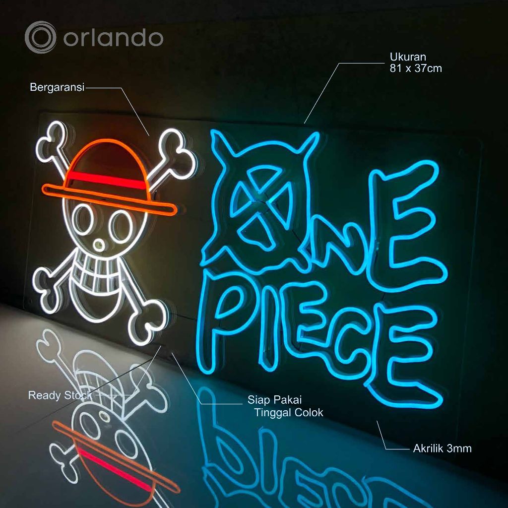 Jual Neon Sign LOGO ONE PIECE dengan TULISAN ONE PIECE | NEON LOGO ONE ...