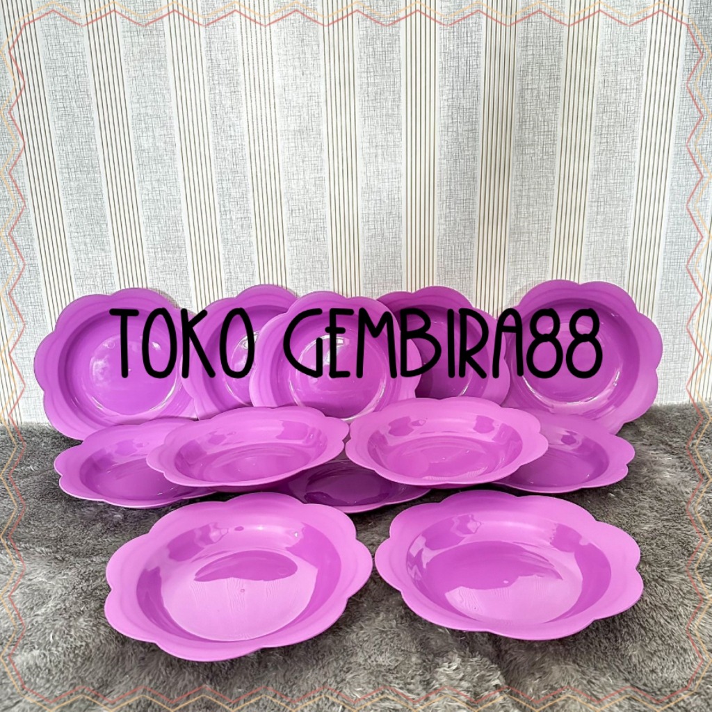 Jual Piring Bunga 1 lusin dan 6pcs / piring / plastik / cod / peralatan ...