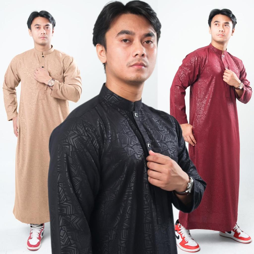 Jual Jubah Pria Reguler Gamis Pria muslim Jubbah lengan panjang oblong ...