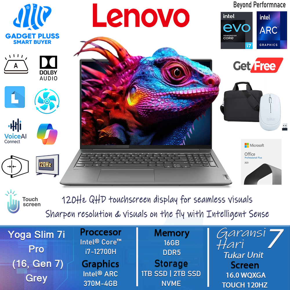 Jual Lenovo Ideapad Slim 7i 16 Intel Evo Core i7-12700H Ram 16GB 2TB ...