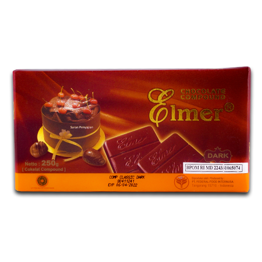 Jual Elmer Classic Dark Compound Chocolate 250 gram Coklat | Shopee ...