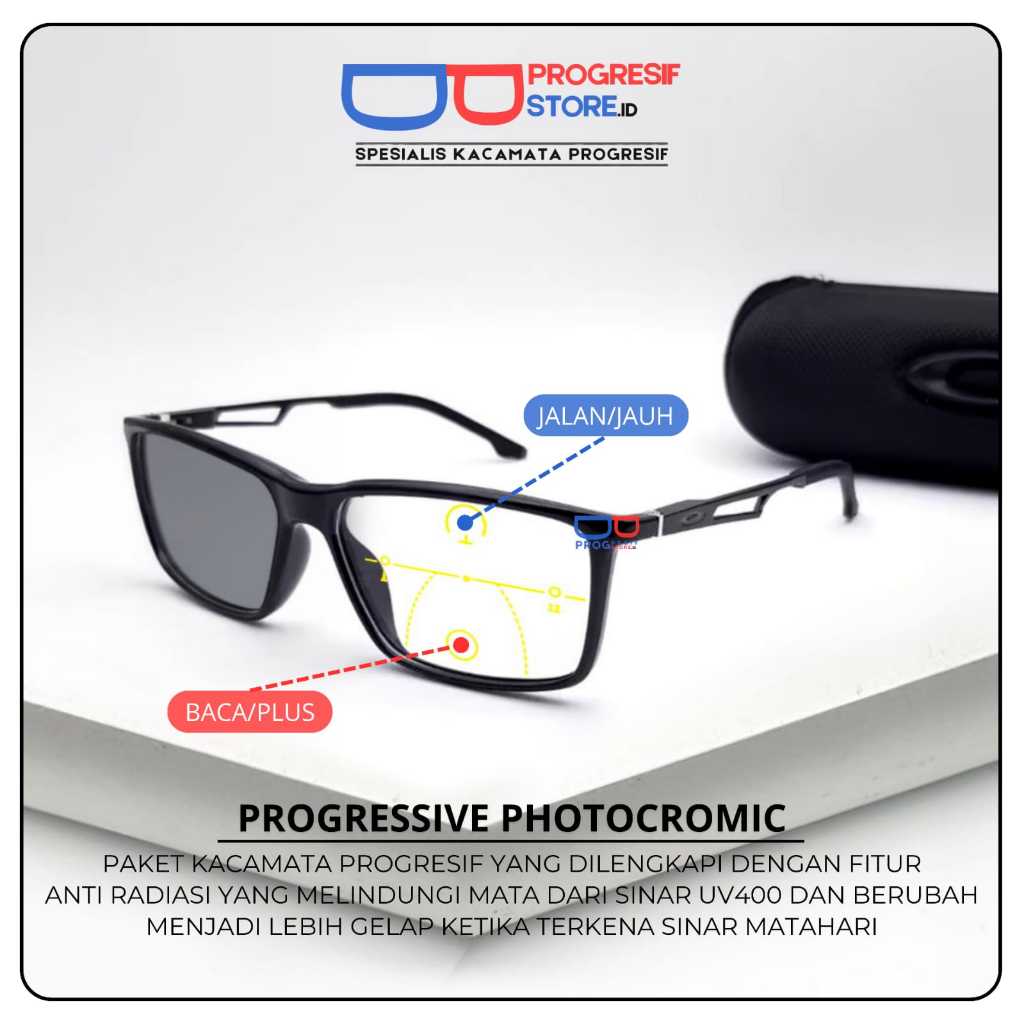 Jual Kacamata Progresif Photocromic Baca Dan Jalan Pria Sporty | Shopee ...