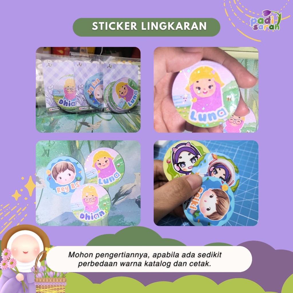 Jual Sticker Nama Anak Cute dan Lucu (Bulat/Lingkaran) Bisa Custom ...