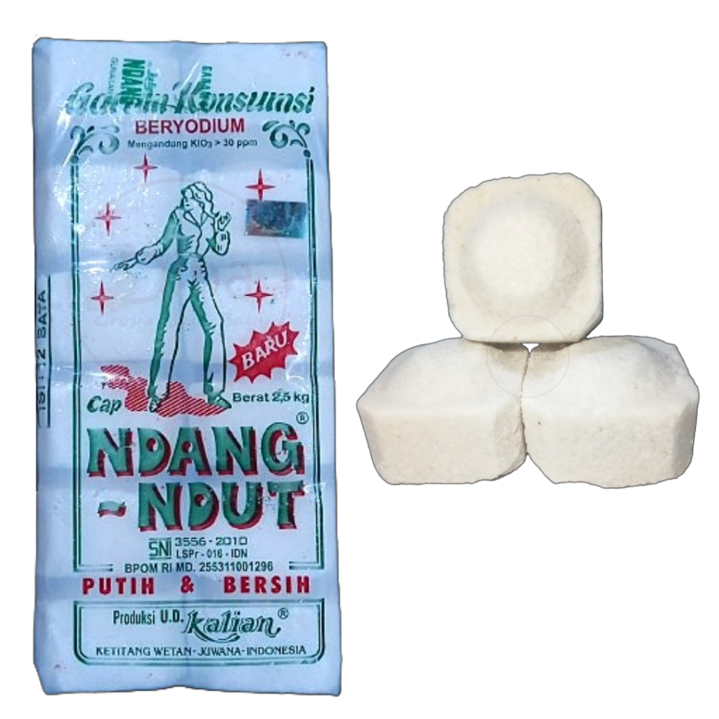 Jual ECER Garam Konsumsi Beryodium Cap NDANG-NDUT Original | Garam Balok | Garam Masak Bata ...