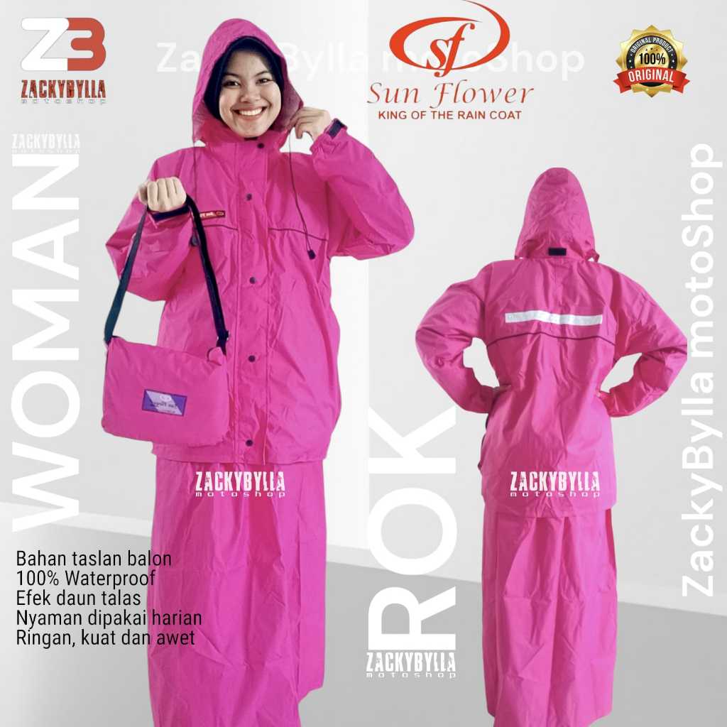 Jual Jas Hujan Wanita SUNFLOWER ROK / Ladies / Women Raincoat ...