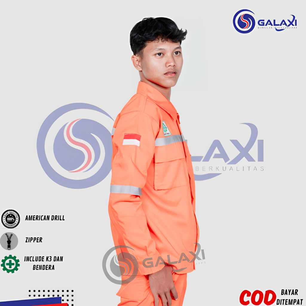 Jual WEARPACK ATASAN SERAGAM KERJA LENGAN PANJANG WARNA OREN POLOS ...