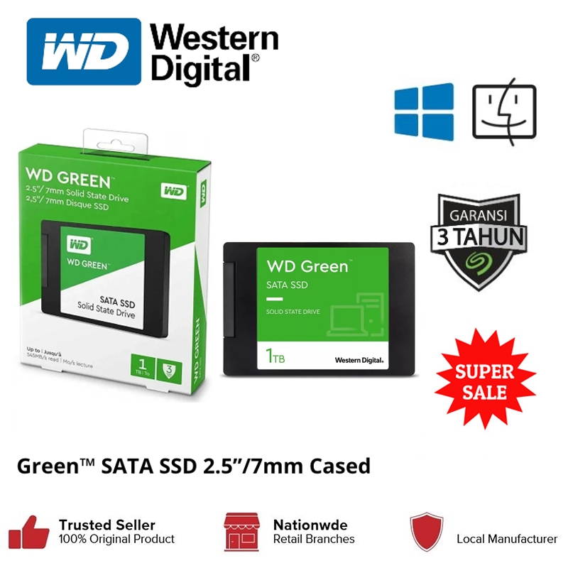 Jual Western Digital GREEN Solid state drives SSD 240GB 480GB 1TB SATA ...