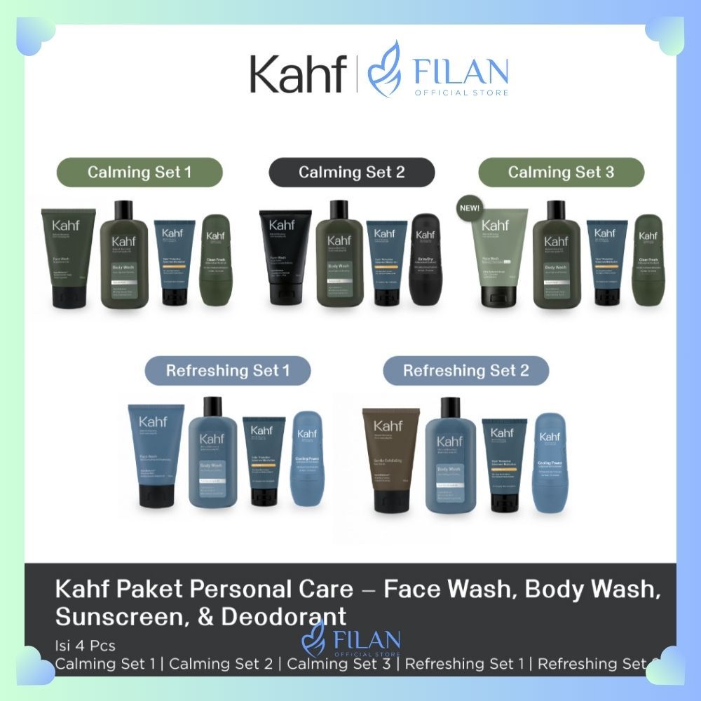 Jual KAHF Paket Personal Care Isi 4pcs (Face Wash | Body Wash | Sunscreen | Deodorant) | Shopee ...