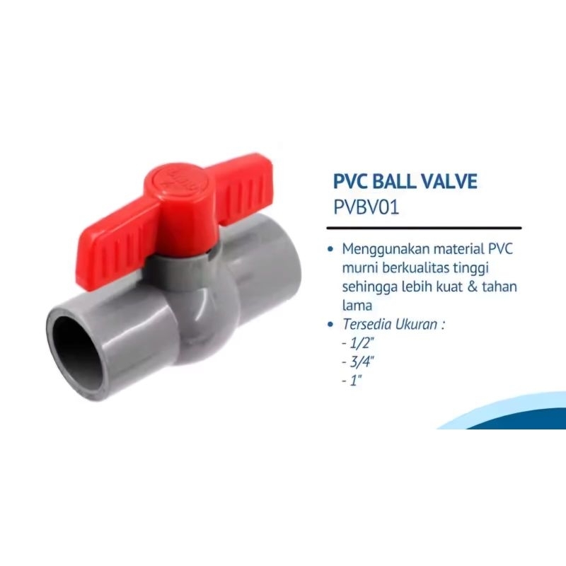 Jual Stop kran pvc ISI 6 PCS/ball valve gagang merah 3/4" | Shopee Indonesia