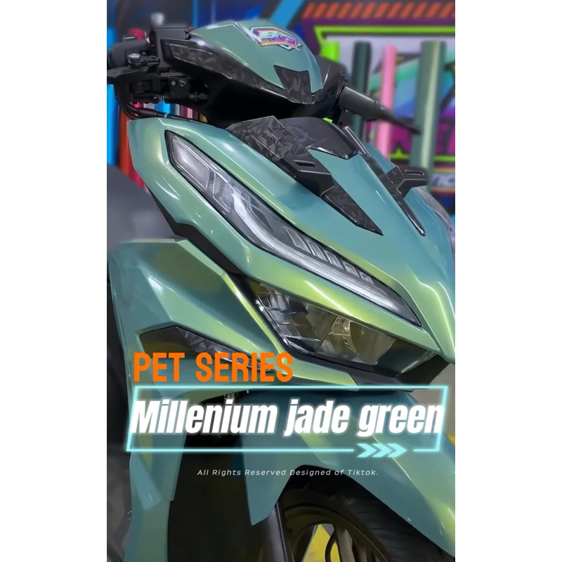 Jual sticker sktlet motor millenium jade green harga per 50cm | Shopee ...