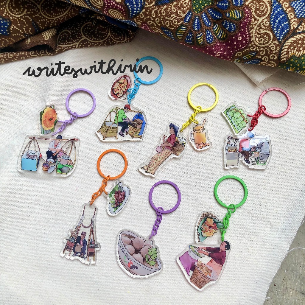 Jual (writeswithirin) Keychain Illustrasi Kuliner Indonesia/ Gantungan ...