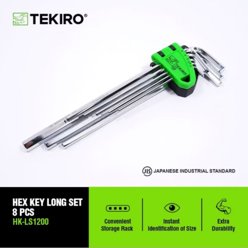 Jual TEKIRO (HEX-LONG) kunci L SET PANJANG 8 PCS hex key long set 8pcs ...