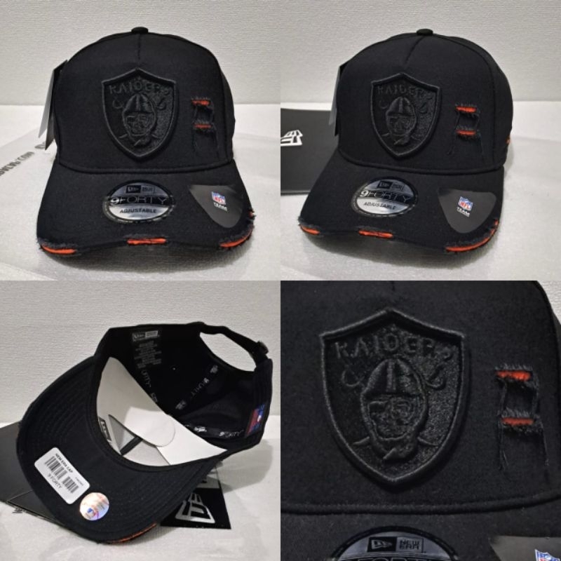 Jual Topi Pria Baseball sobek ripped rawis logo Raiders full black tag ...