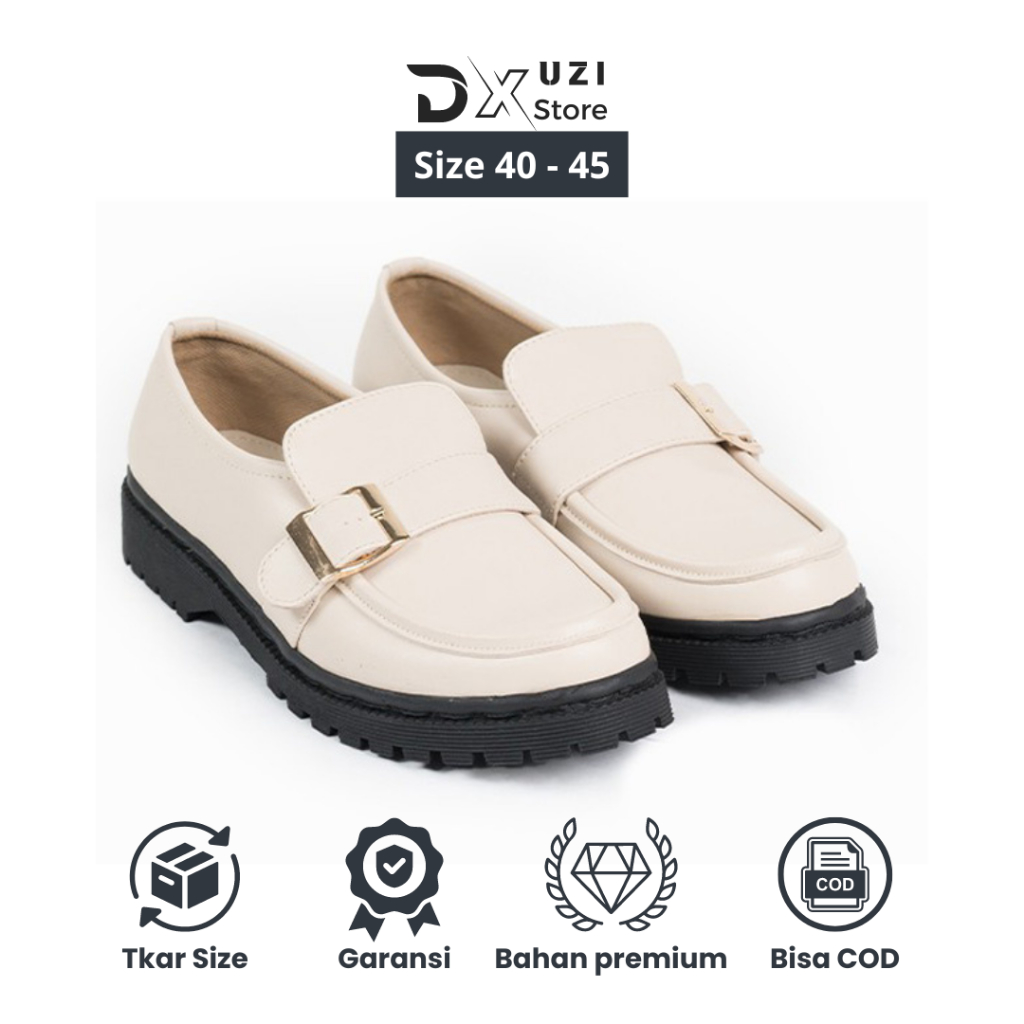 Jual Charita Cream - Sepatu Wanita Casual Formal Loafers Docmart Cewe ...