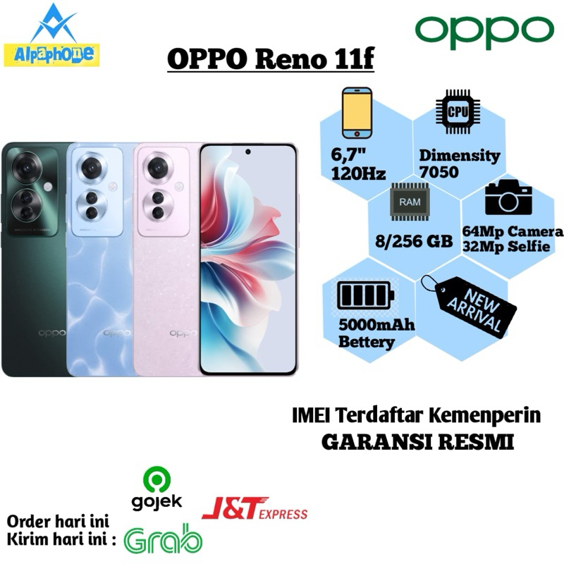 Jual Oppo Reno 11F 8/256 Gb Garansi Resmi Oppo Indonesia | Shopee Indonesia