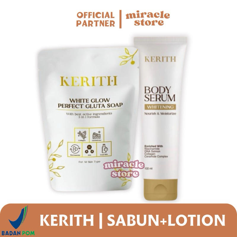 Jual [MIRACLE STORE] PAKET SABUN DAN LOTION BODY SERUM KERITH WHITE ...