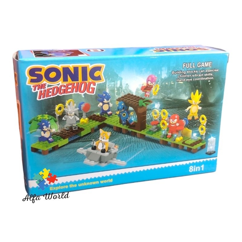 Jual Mainan Anak Sonic The Hedgegog Karakter Block Brick diy Bongkar ...