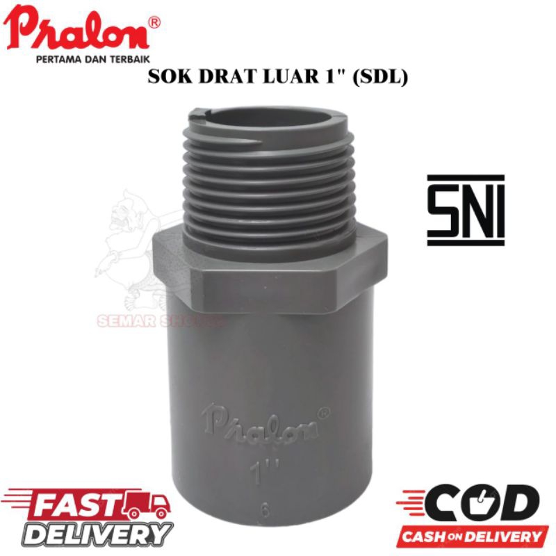 Jual sdl sok drat luar 1"inchi merek Pralon/faucet socket pvc AW ...
