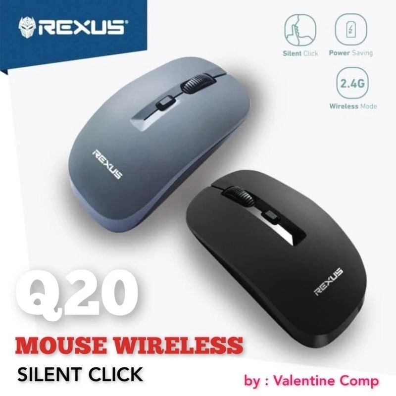 Jual Mouse Rexus Q20 Wireless Silent Click For Notebook / PC / Mac ...