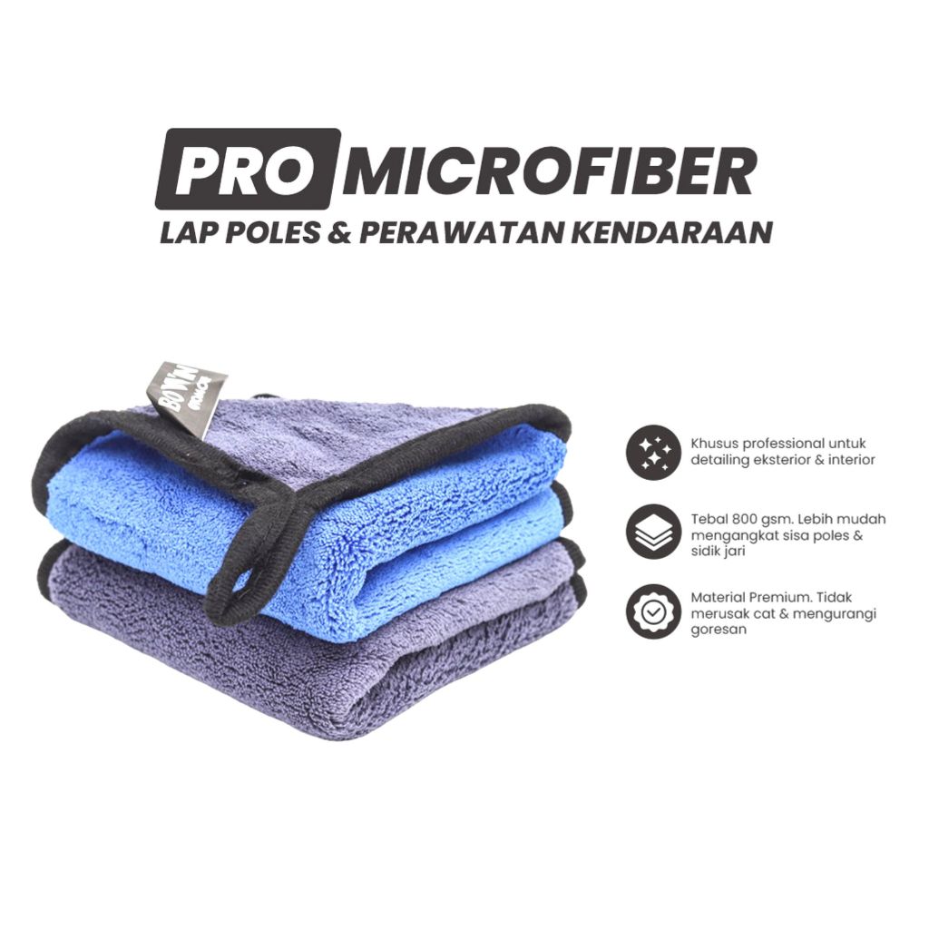Jual Bowin Pro Microfiber 800GSM Lap Polish & Detailing Exterior ...