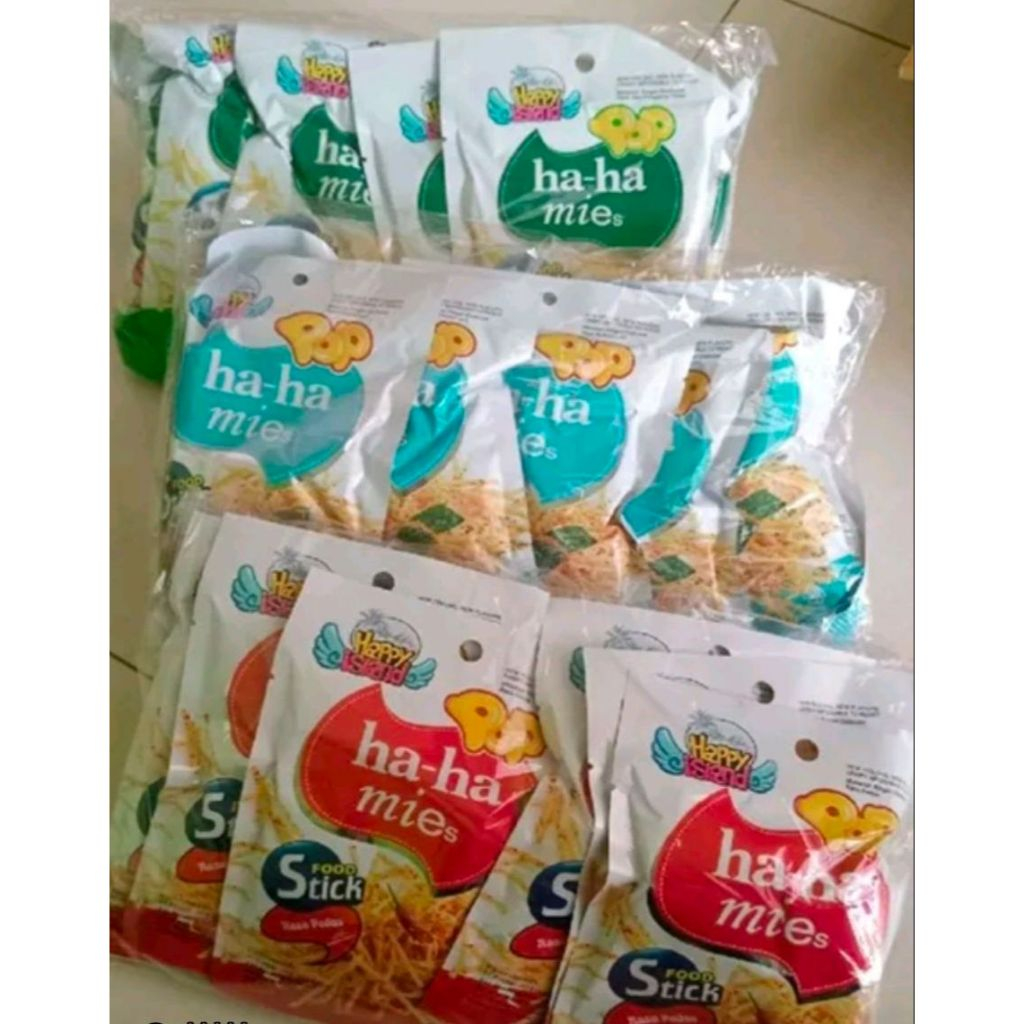 Jual Pop Ha Ha Snack Mie Stick 1 Pak isi 10 Pcs 20gr HaHa mi Cemilan enak Happy Island | Shopee ...