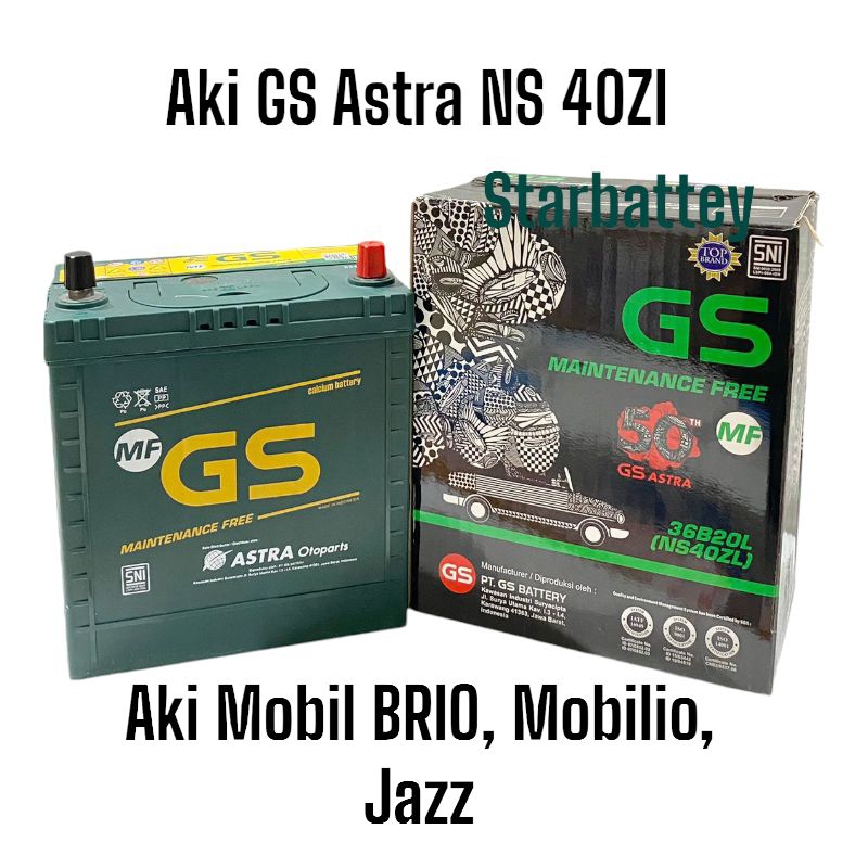 Jual Aki Mobil Honda Mobilio NS40ZL Aki Mobil GS Astra Aki Kering NS40ZL Aki Mobil Honda Jazz ...