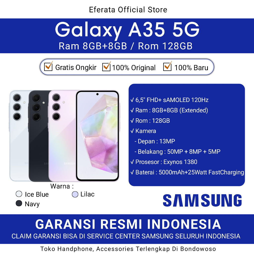 Jual Handphone Samsung Galaxy A35 8/256GB 5G | Shopee Indonesia