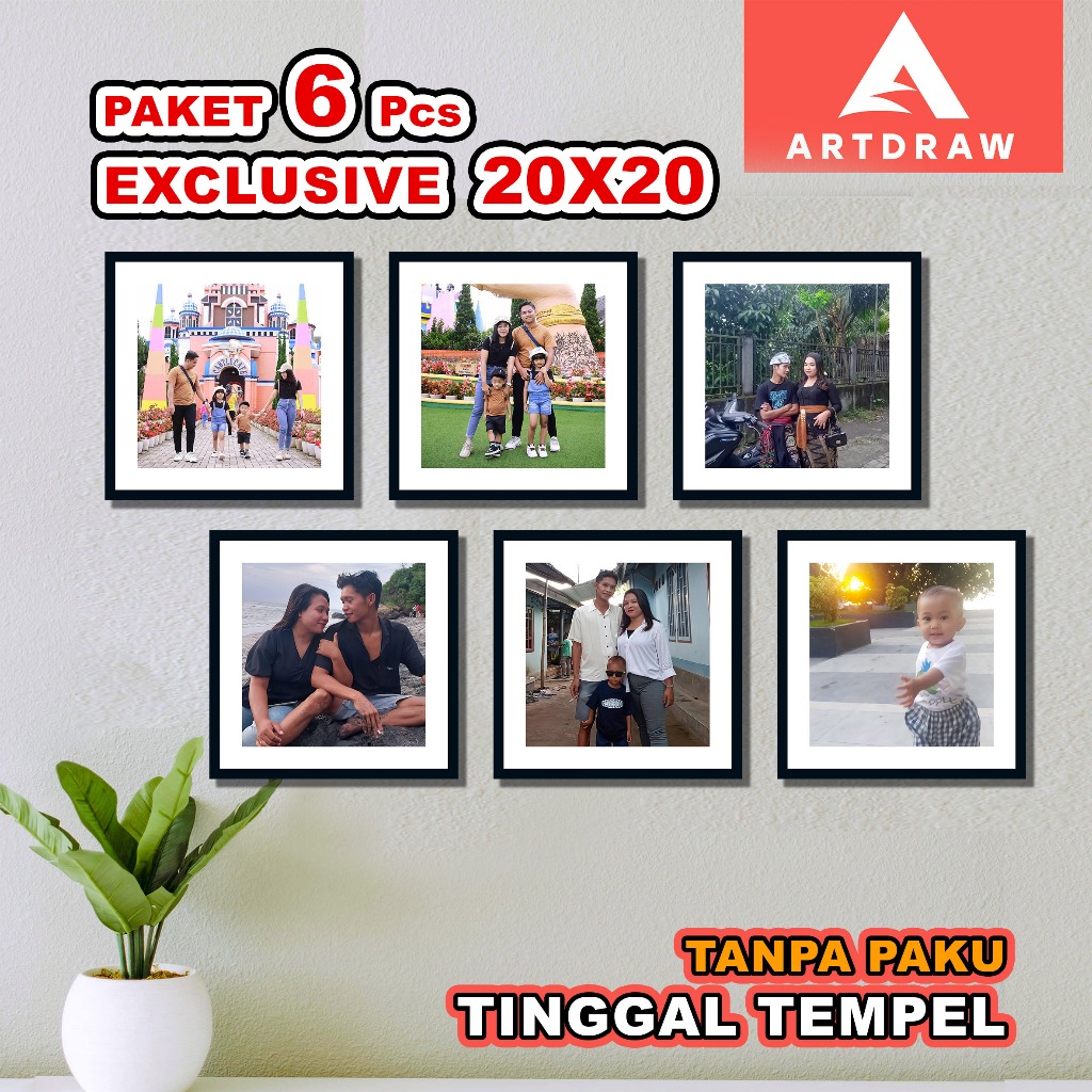 Jual [PAKET] 6 PCs CETAK FOTO+Exclusive BINGKAI HD 20X20 (Frame tanpa ...
