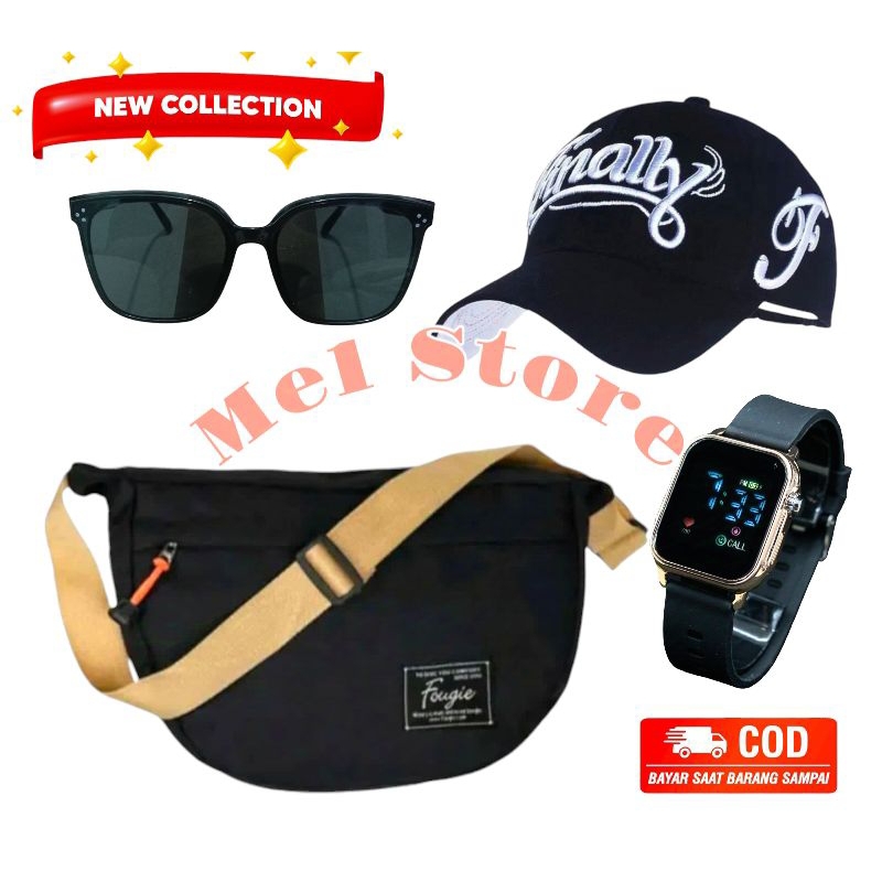 Jual Paket Kece 4 In 1.Tas Selempang Pria. Gratis Topi Distro Logo ...