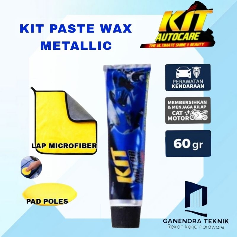Jual Kit Motor Paste Wax Metallic 60 gr Kain Lap Microfiber Serbaguna ...