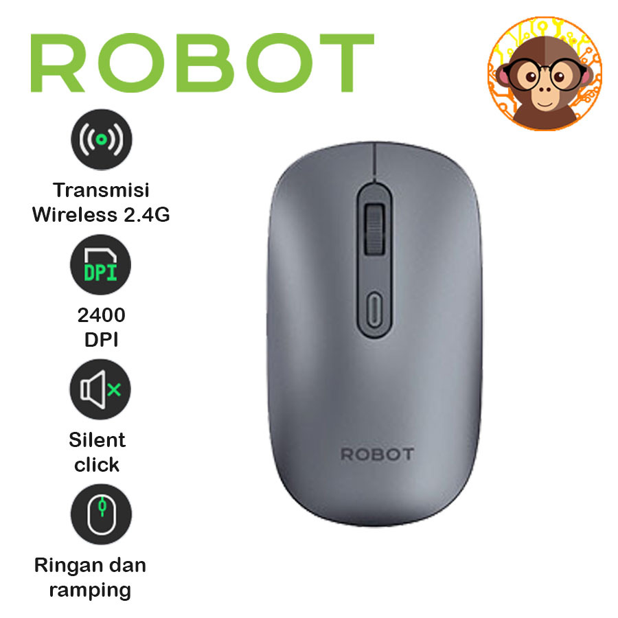 Jual Mouse Robot M316 Wireless 2.4GHz 2400DPI Silent Click Original ...